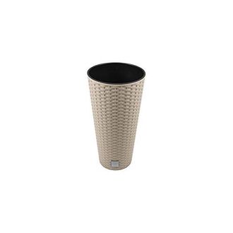 Prosperplast Blumentopf Pflanztopf Vase rund Oberfl&auml;che Imitation Rattan inkl. Pflanzeinsatz Mocca Geh&auml;use DRTUS 8 Liter