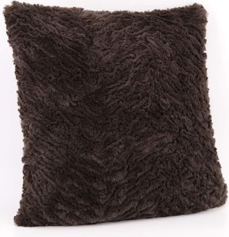 PTMD Kissenbezug Fellimitat Dekokissen Couch Kissenh&uuml;llen ohne F&uuml;llung 40 cm (Braun)