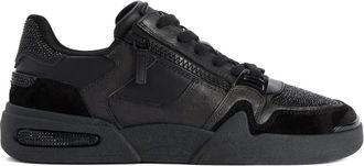 Giuseppe Zanotti baskets Frankie à ornements en cristal - Noir