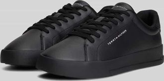 Tommy Hilfiger Sneaker aus Leder-Textil-Mix mit Label-Schriftzug
