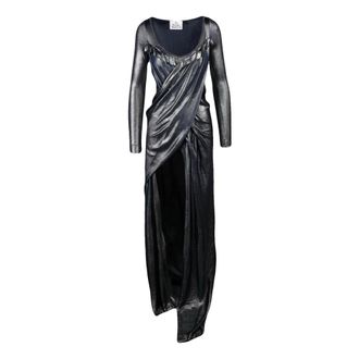 Vivienne Westwood Abito lungo in lycra lam&egrave; - - Dresses - Damen - Grau - XS