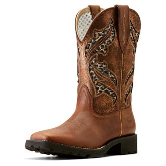 Ariat Womens Unbridled Rancher VentTEK Western Boots in Hickory Smoke Copper Metallic, B Medium Width, Size 37, by Ariat