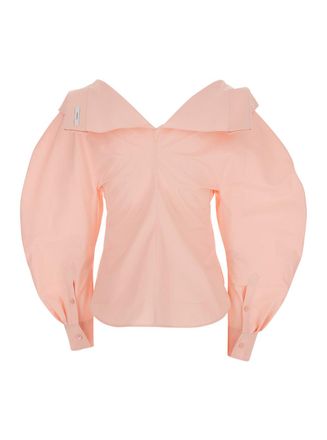 Givenchy Womens Fitted Shirt Pink Cotton Blouses