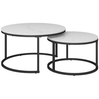 Vicco Set de tables basses Montreal, Blanc, 77 x 40 cm 2 pi&egrave;ces