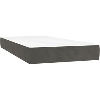 vidaXL Taschenfederkernmatratze Dunkelgrau 90x210x20 cm Samt - Vidaxl
