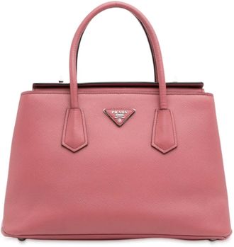 Prada Hobo Bags - Saffiano Cuir Turnlock Twin Satchel - Gr. unisize - in Gold - f&uuml;r Damen