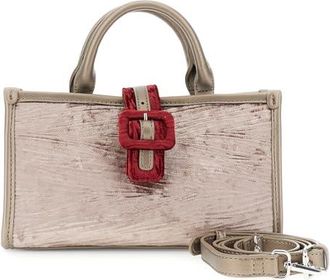 Caf&egrave;noir Mini Sac En Velours Avec D&eacute;tails En Similicuir, Pour Femme, Couleur Marron, Taille Taille Unique