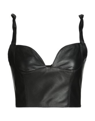 8 by YOOX LEATHER BRALLETTE TOP