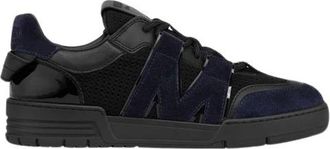Moschino unisex, Chaussures, Noir, Taille: 45 EU Baskets en maille, cuir de veau et daim
