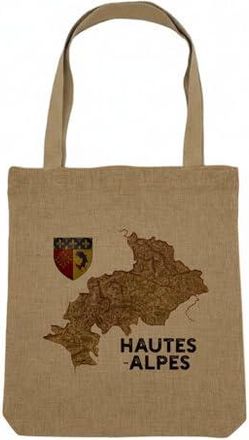 Fabulous Sac Shopping Tote Bag Aspect Lin - Hautes Alpes 05 Departement Gap Carte Ancienne PACA - Sac de Courses Toile Epaisse 360g Beige Naturel Cabas Port&eacute; E