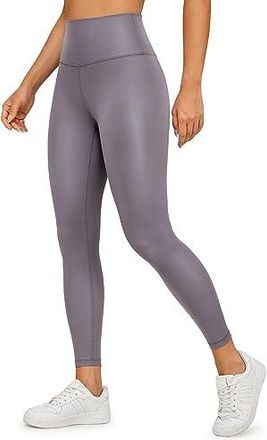 CRZ YOGA Butterluxe Faux Cuir Mat Taille Haute Extensible Leggings pour Femme - 71cm Tornade Gris Motif Classique 42