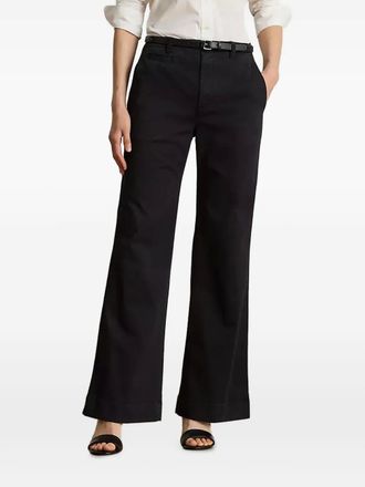 Lauren Ralph Lauren pantalon chino en coton &agrave; coupe &eacute;vas&eacute;e - Noir
