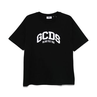 GCDS Schwarzes Lounge Logo Oversize T-Shirt - - Tops - Herren - Schwarzk - XS