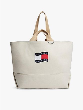 Tommy Hilfiger Cabas en toile &agrave; drapeau ondul&eacute;