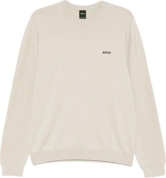 HUGO BOSS Homme, Pulls, Beige, Taille: 2XL Maille Fine C&ocirc;tel&eacute;e Col Ras du Cou