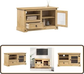vidaXL Vidaxl - Meuble tv Corona 100x45x58 cm bois de pin massif - Meubles Tv - Meuble Tv - Buffet Tv - Banc Tv - Bois De Pin