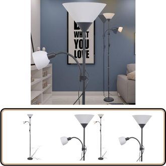 vidaXL Stehlampe Schwarz - Stehlampe - Schwarze Stehlampe - Moderne Stehlampe - led Stehlampe - Wohnzimmerleuchte