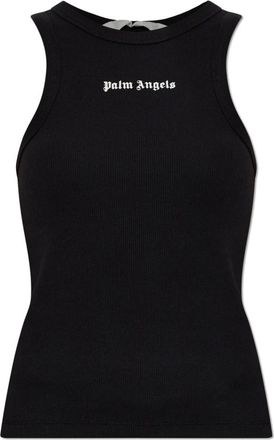 Palm Angels Femme, Tops, Noir, Taille: 42 FR D&eacute;bardeur Ajust&eacute; Logo Classique