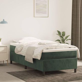 vidaXL Bettgestell ohne Matratze Dunkelgr&uuml;n 90x190 cm Samt Vidaxl