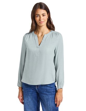 Street One Damen 3411965 Split Neck Melange Tunika, nile Blue Mel, 38