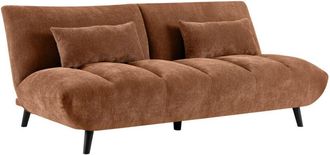 DRAWER Canap&eacute; convertible 3 places en tissu chenille - Rouille - Peco