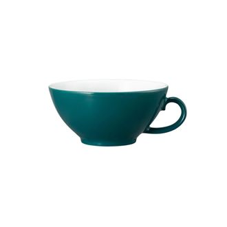 SELTMANN WEIDEN Life Fashion Teetasse - 140 ml - Porzellan Tasse mit weißer Innenseite und farbiger Außenseite, Spülmaschinen- und Mikrowellenfest - Trendy Petrol