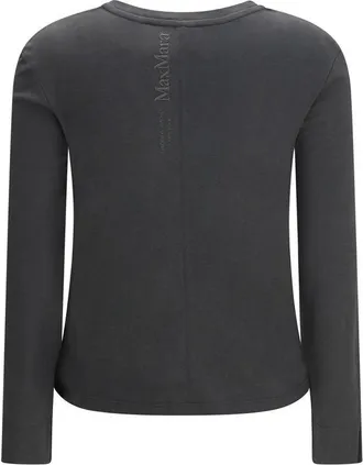 Max Mara Womens Gray Cotton Long Sleeve T-Shirt