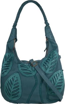 Samantha Look Sac shopping Femme cuir véritable | Fabriqué en Italie, sac design avec motif feuille, sac à main avec bandoulière amovible 021670