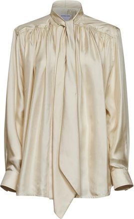 Bottega Veneta Viskose Twill Bluse - - Blouses & Shirts - Damen - Beige - 2XS
