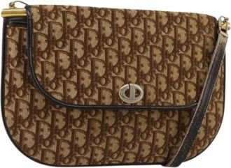 Dior Pre-owned Vintage Trotter Canvas Shoulder Bag - Femme - Pre-owned - Brun - Taille: ONE Size