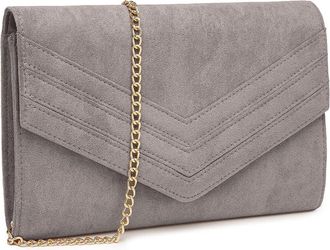 Miss Lulu Clutch Damen Wildleder-Optik Leichtgewicht Umhängetasche für Hochzeiten Partys Bälle