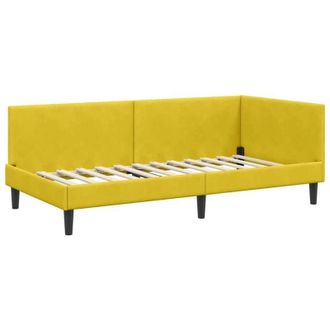 vidaXL Cadre de lit dangle Jaune 90 cm x 190 cm tissu vidaXL