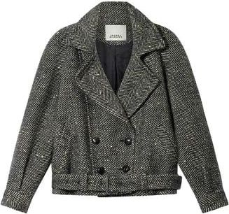 Isabel Marant Manteau Elvane &agrave; chevrons en laine