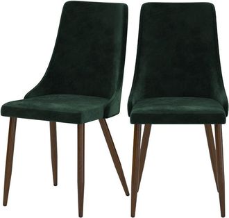 Rendez-Vous Déco Rendez-vous Déco - Lot de 2 chaises en velours vert - vinni