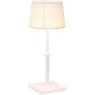 Zafferano Lampe de table rechargeable &agrave; LED Poldina Classic Zafferano avec variateur tactile - Design &eacute;l&eacute;gant sans fil, blanche