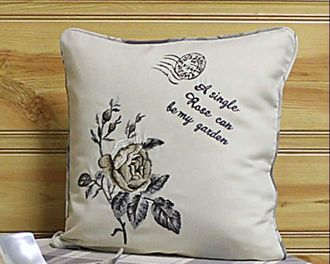 Hossner Heimtex Roseline kariert Stickerei Pflegeleicht Landhaus Country (Kissenh&uuml;lle 40 x 40 cm)