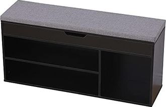 Happy Garden Schuhmöbel DREI Fächer mit Truhe schwarz Alan