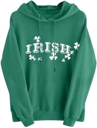 Generic Sweats &agrave; capuche pour femme, pull pour femme, pull &agrave; cordon de serrage avec poches et capuche, hauts &agrave; manches longues, pull d&eacute;contract&eacute; vert &agrave; capuch