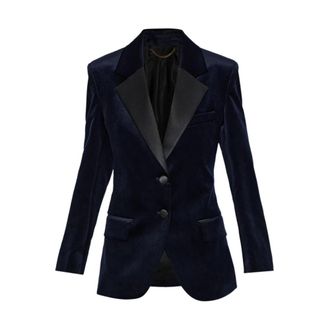 Victoria Beckham Einknopf-Sakko mit Schnittf&uuml;hrung - - Jackets - Damen - Blau - 2XS