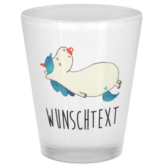 Mr. & Mrs. Panda Personalisiertes Schnapsglas Einhorn Schnuller - Personalisierte Geschenke, Einhörner, Unicorn, Geschenk Geburt, Mutter, Hochzeit, Schnapsgläser, Pers