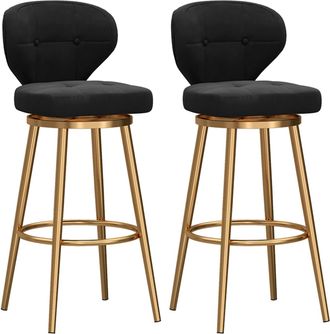 Generic Drehbare Barhocker mit runder Fu&szlig;st&uuml;tze und Beinen, Moderne K&uuml;chenbarhocker, 2 St&uuml;ck