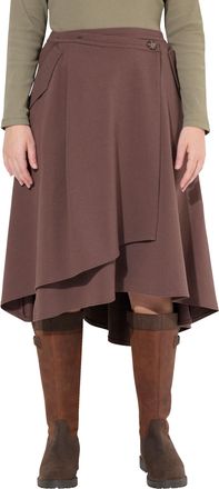 Ulla Popken Damen gro&szlig;e Gr&ouml;&szlig;en &Uuml;bergr&ouml;&szlig;en Plus Size Sweatrock, Wickelrock, Taschen, Biobaumwolle Dunkles Taupe 54+ 831965350-54+