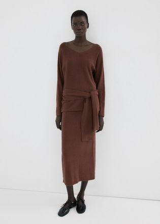 Mango Bleistiftrock mit Schlitz schokolade - Damen - XS - MANGO