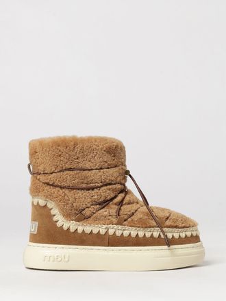 Mou Bottines Eskimo en shearling et daim avec cordon de serrage r&eacute;glable