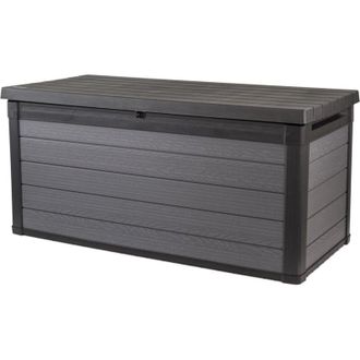 Keter Coffre de rangement Cortina, coffre en r&eacute;sine r&eacute;sistant aux intemp&eacute;ries, Gris - 570L - 151.7 x 72.5 x 70 cm - Keter