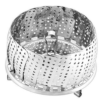 Silit Dampfgarer Einsatz mit &Ouml;se 18,5 cm, Garsieb f&uuml;r T&ouml;pfe und Schnellkocht&ouml;pfe, D&uuml;nsteinsatz faltbar, Edelstahl, sp&uuml;lmaschinengeeignet