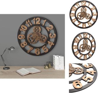 vidaXL Vidaxl - Wanduhren - Living Wanduhr Metall 58 cm Golden und Schwarz - Gold