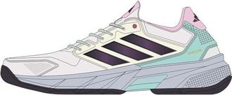 adidas Homme CourtJam Control 3 Clay Tennis Shoes, Crystal White/Aurora met/Semi Flash Aqua, 44 2/3 EU