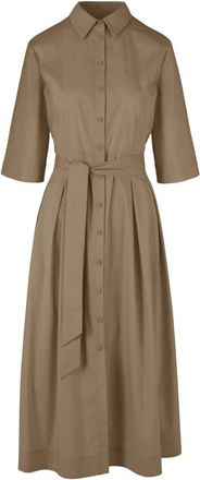 Bomboogie Femme, Robes, Brun, Taille: 48 FR Robe-chemise &eacute;vas&eacute;e en satin