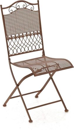 Clp Eisen-Klappstuhl Kiran im Jugendstil I Klappbarer Gartenstuhl mit edlen Verzierungen I erhältlich, Farbe:antik braun